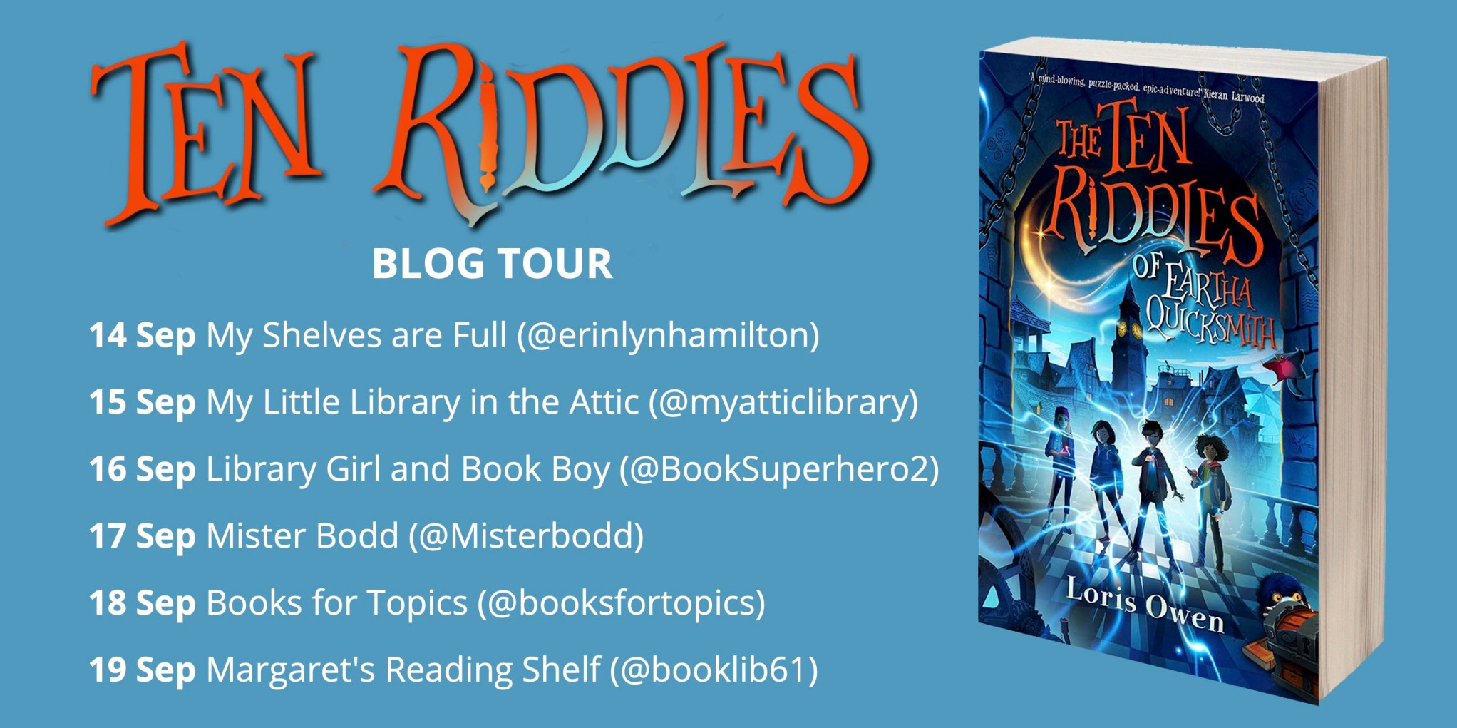 Blog tour: ‘The Ten Riddles of Eartha Quicksmith,’ by Loris Owen ...