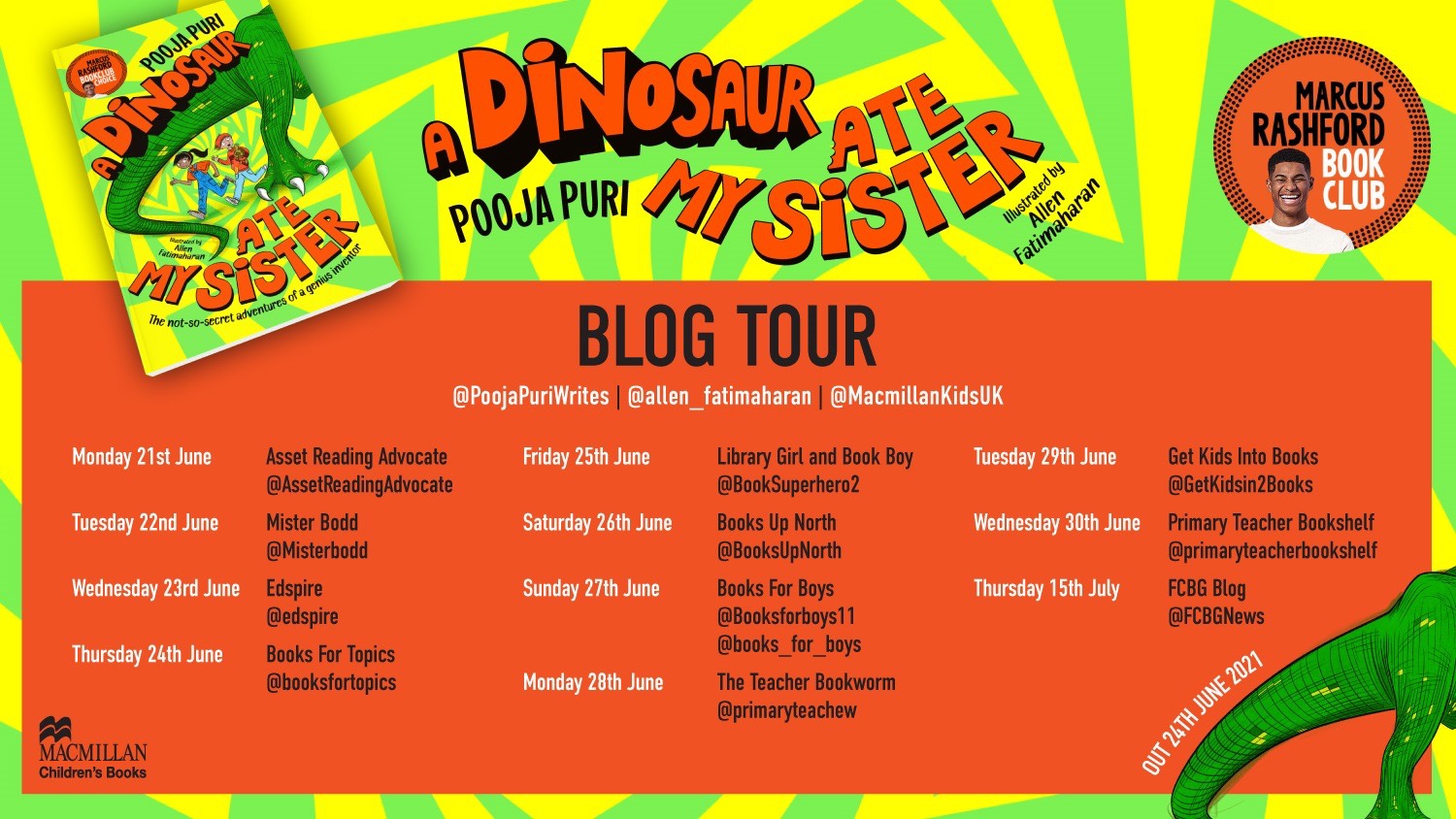 Blog tour: ‘A Dinosaur Ate My Sister,’ by Pooja Puri, illustrated by ...